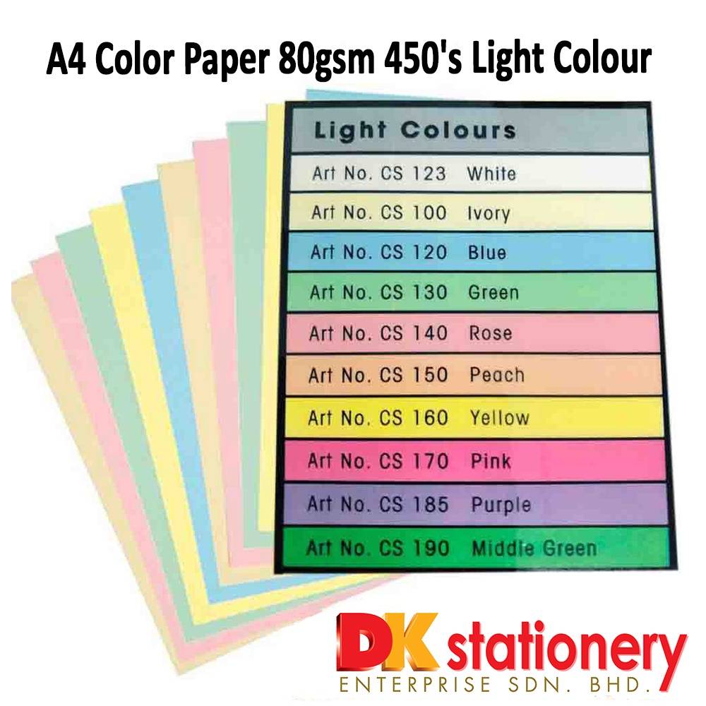 A4 Color Paper 80gsm 450's